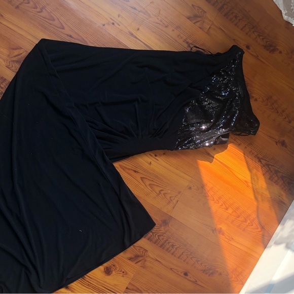 R&M Richards | Dresses | Rm Richards Black Sequin Maxi Dress | Poshmark